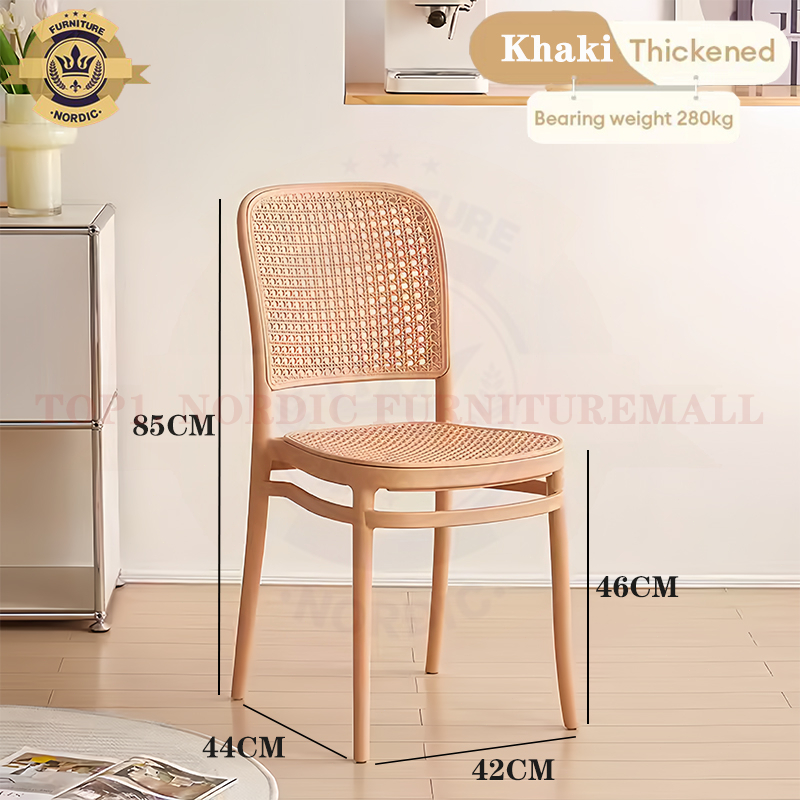 HOT DEALS Nordic Rattan Chair Vine Woven Plastic Chairs Home Chair ...