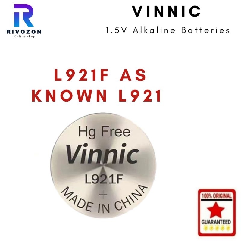 L921F Vinnic 1.5V Alkaline Watch Battery as known L921 / 921 Batteries ...