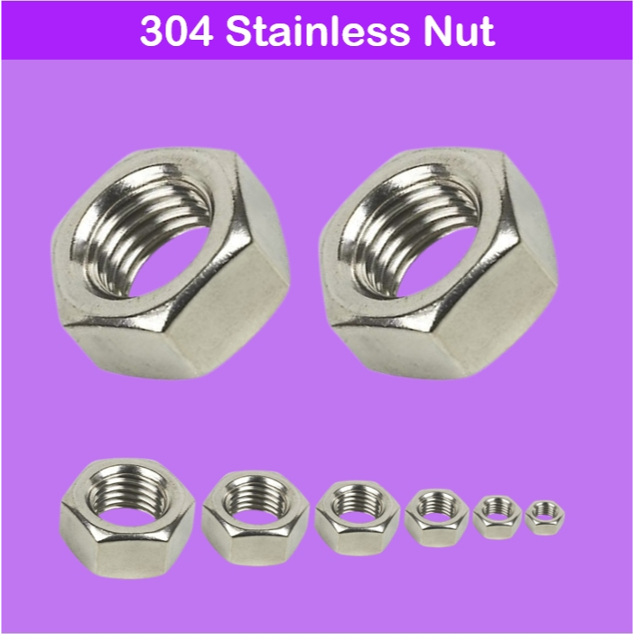 Mago 20pcs M-6-M8-M10-M12 304 Stainless Steel Hex Nut Stainless Steel Screw Cap Lock Nut ...