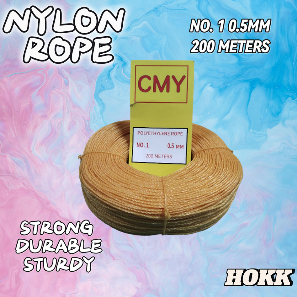 #1 0.5mm YELLOW POLYETHYLENE ROPE (200 Meters)/NYLON ROPE/LUBID/TALI | Shopee Philippines