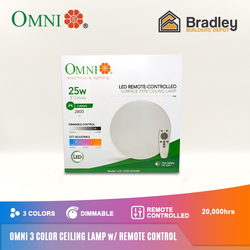 Omni 3 Color & Dimmable LED Ceiling Lamp with Remote Control (25W | 40W ...