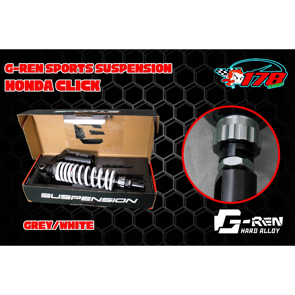 G-ren sports rear shock click125/150/v1/v2/v3 340mm/325mm | Shopee ...