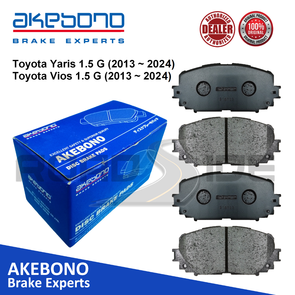 Akebono Front Brake Pads for Toyota Vios Gen3 1.5 G (2013 - 2024 ...