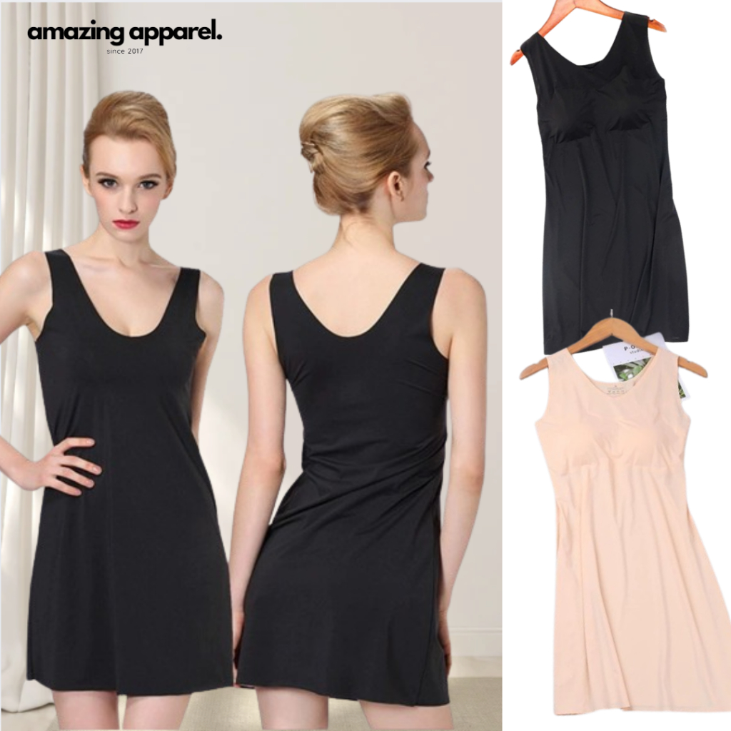 Seamless Ultra Stretch Soft Sando Sleep Wear Dress Ice Silk Dress ...