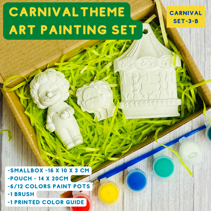 CARNIVAL SET 3-B ART PLASTER PAINTING SET / PARTY GIVEAWAYS GIFTS/KIDS ...