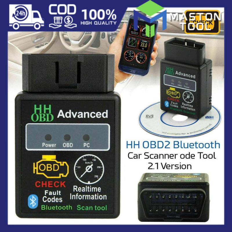 Auto Automobile Analyzer Diagnostic Tool Bluetooth ELM327 HH V2.1 OBD2 ...