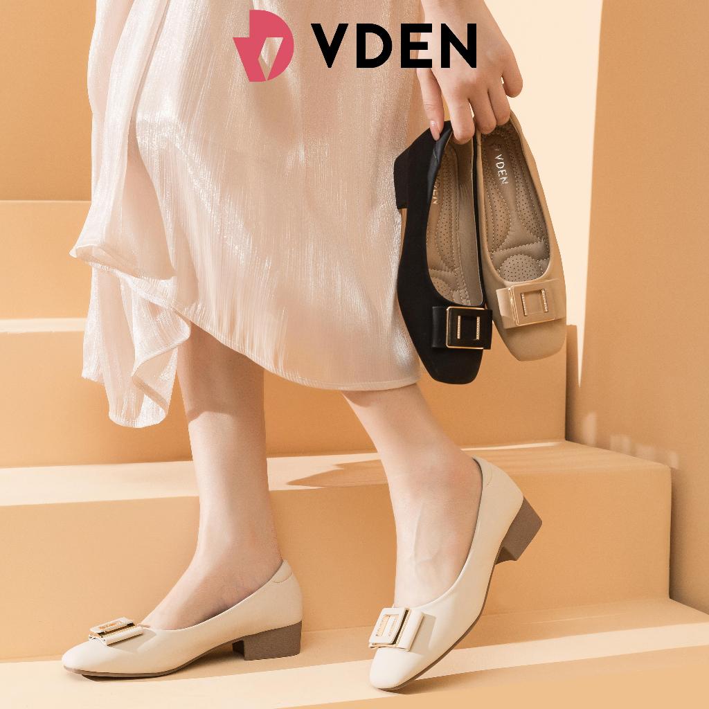 VDEN Women's Mid Chunky Toe Classy Shoes 1.2INCH/3.3CM massage Insole ...
