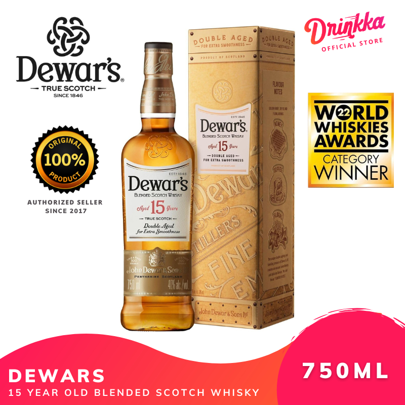 Dewars 15 Year Old Double Aged Blended Scotch Whisky 750ml | Shopee ...