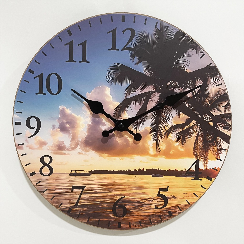 (12inches)Living Room Wooden Wall Clock Best Circular modern Round ...