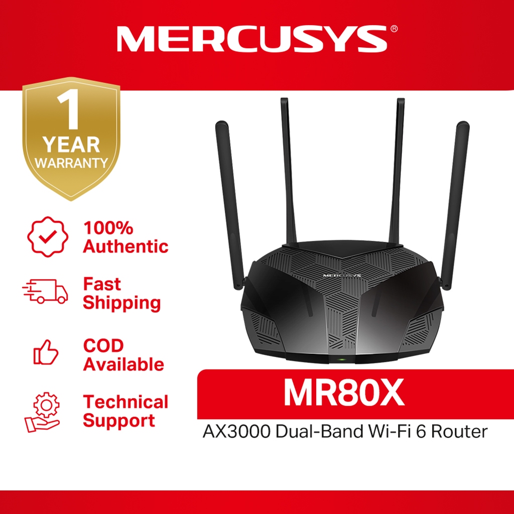 MERCUSYS MR80X AX3000 Dual-Band Wi-Fi 6 Router | Shopee Philippines