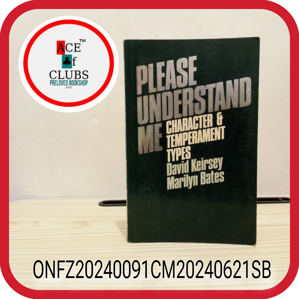 Please understand me character & temperament types book by David ...