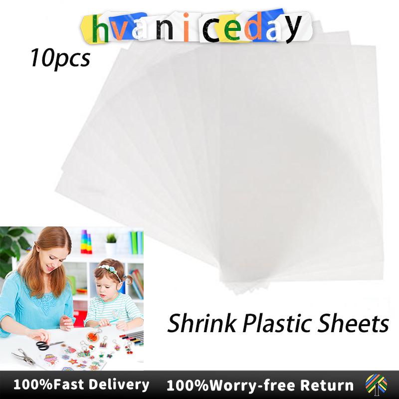 10pack A4 Shrink Plastic Sheets DIY Heat Shrinky Art Papers for Kids ...