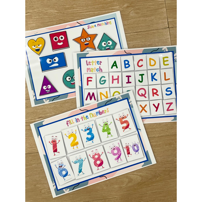 Velcros Matching Game Interactive Chart: Alphabets, Numbers, Shapes ...