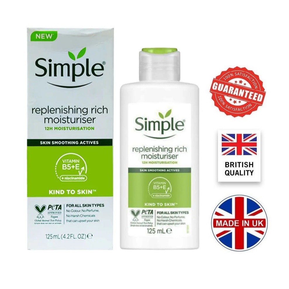SIMPLE UK Kind to Skin Replenishing Rich Moisturizer 125ml | Shopee ...