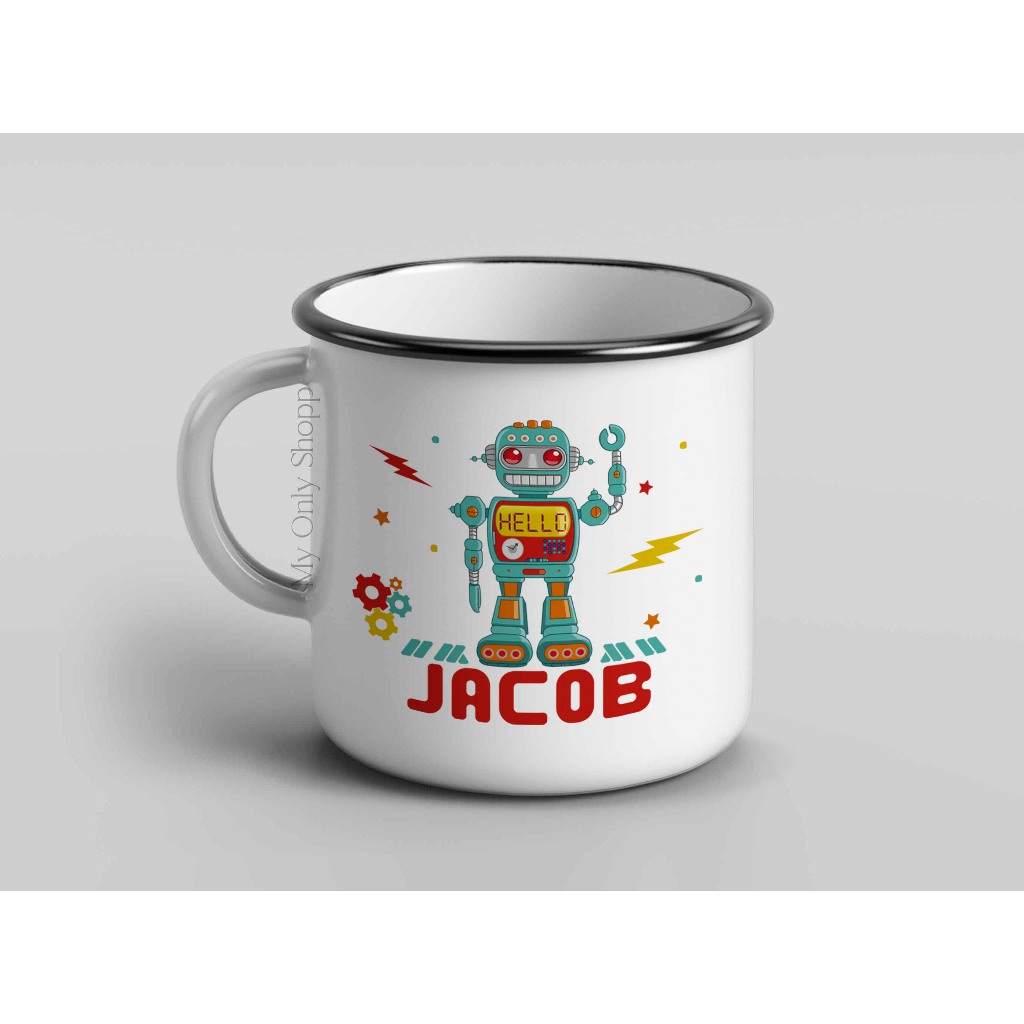 Robot Enamel Mug Personalized Robots Mug For Kids Souvenir Mug with ...