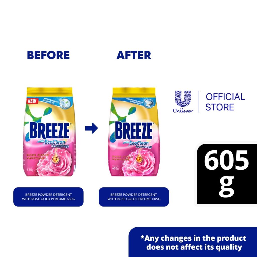 Breeze Powder Detergent with Rose Gold Perfume 605G | Shopee Philippines