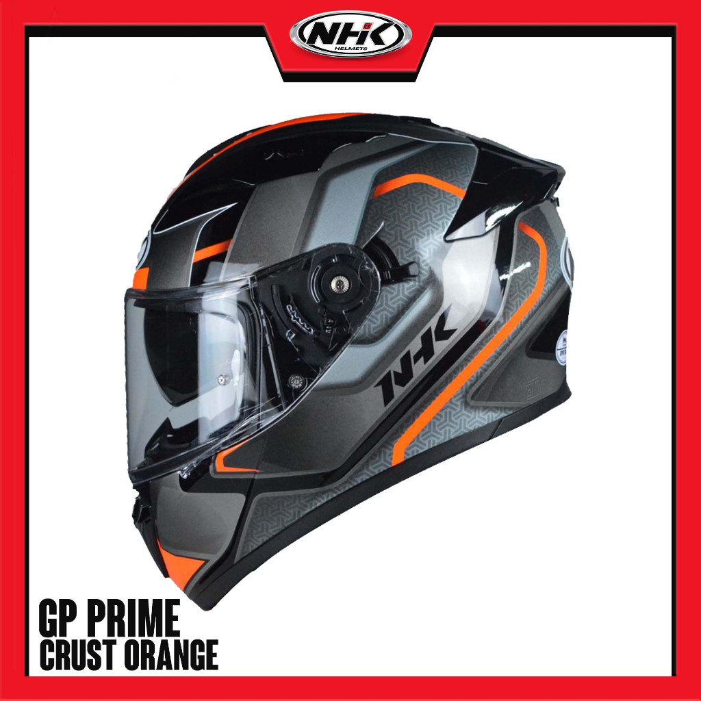 NHK Helmet GP-Prime Crust Orange Black Dual Visor | NHK Helmets ...