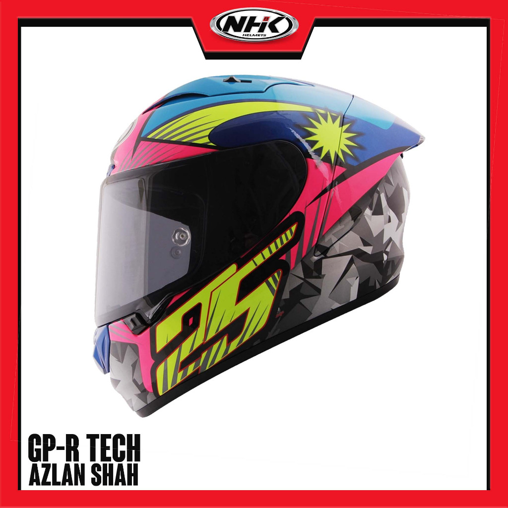 NHK Helmet GPR TECH V2 Azlan Shah Long Spoiler Double D Ring | Shopee ...