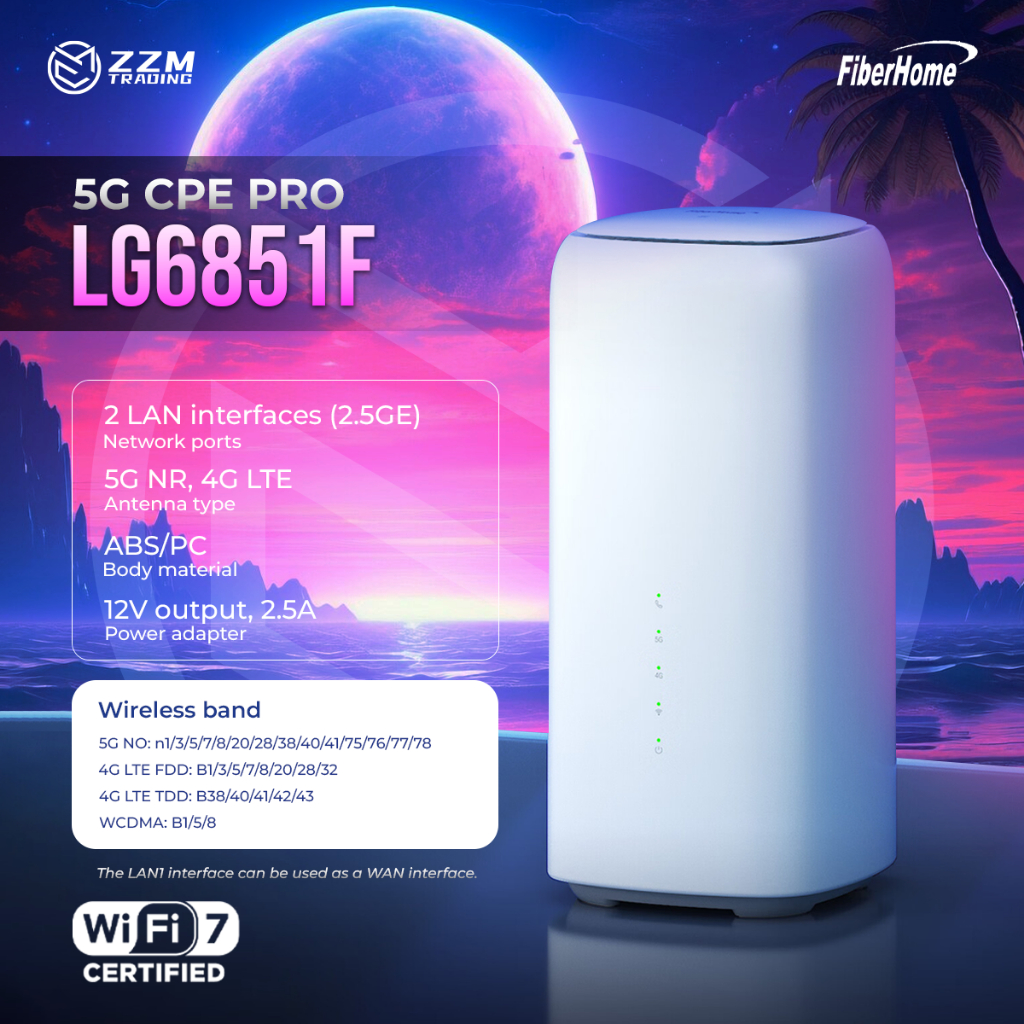 FiberHome 5G CPE Router (5G CPE PRO/5G CPE Air) - WiFi 6/7, Bandlock, 5G/4G ZZM Trading | Shopee ...