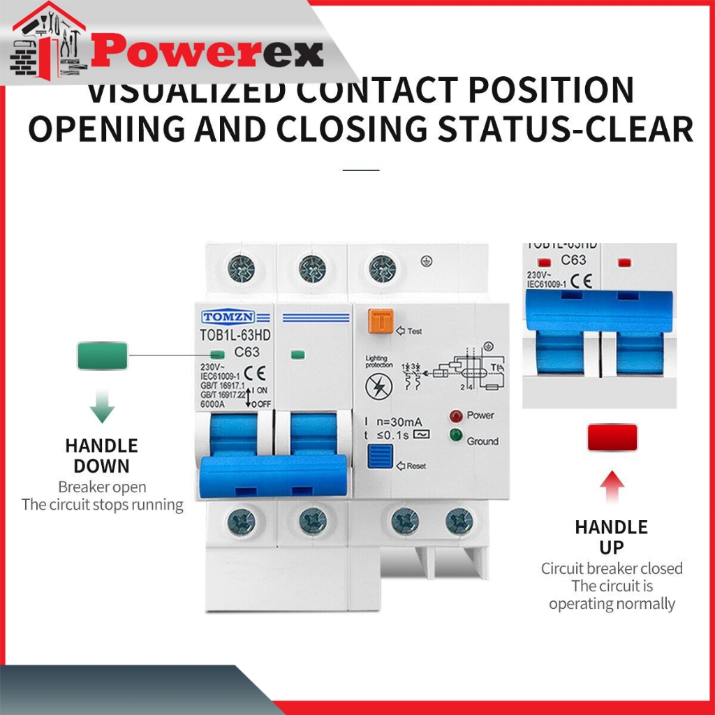 Residual Current Circuit Breaker Main Switch Surge Protector RCBO MCB With Lightning Protection ...