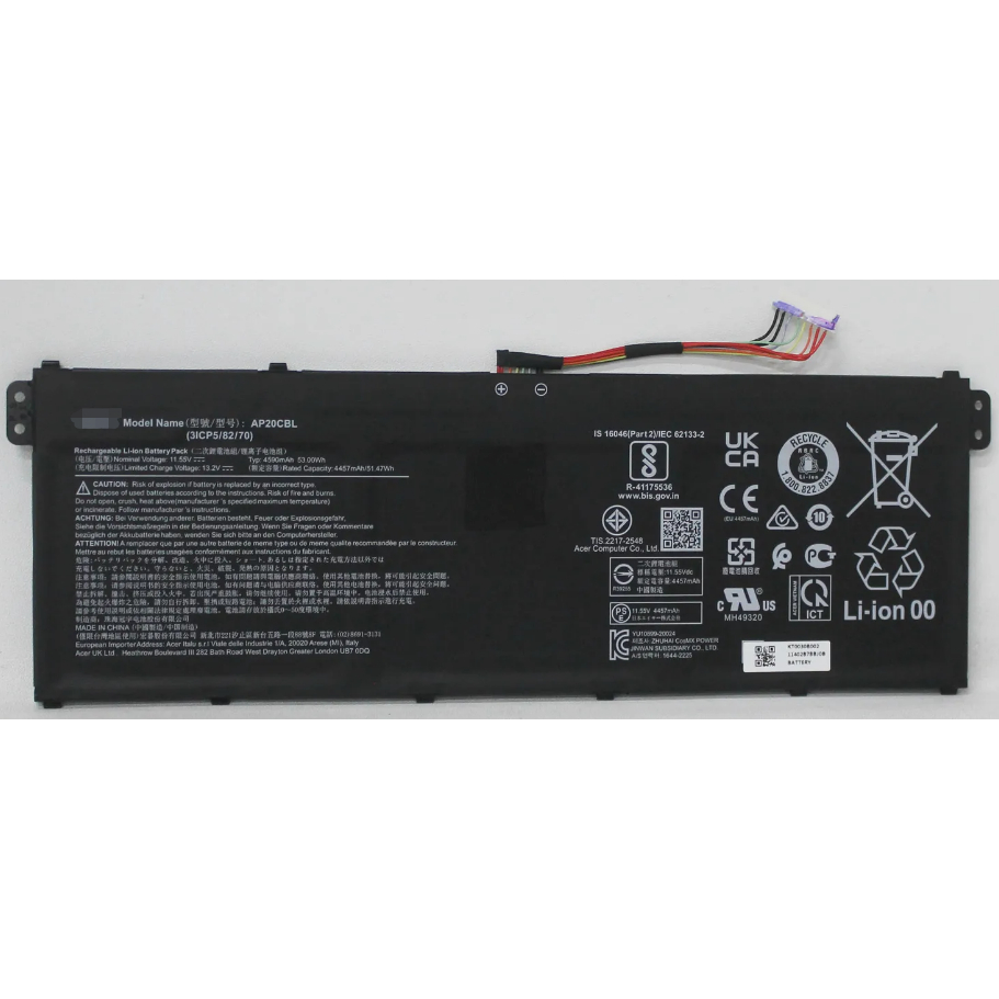 Ap20cbl E LAPTOP BATTERY FOR ACER ASPIRE 5 A515-45 45-R8ah SERIES 9 ...