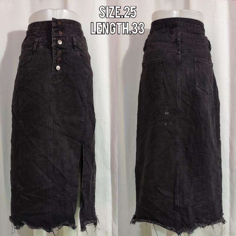 B45 PRELOVED DENIM SKIRT LONG | PALDA 3 | Shopee Philippines