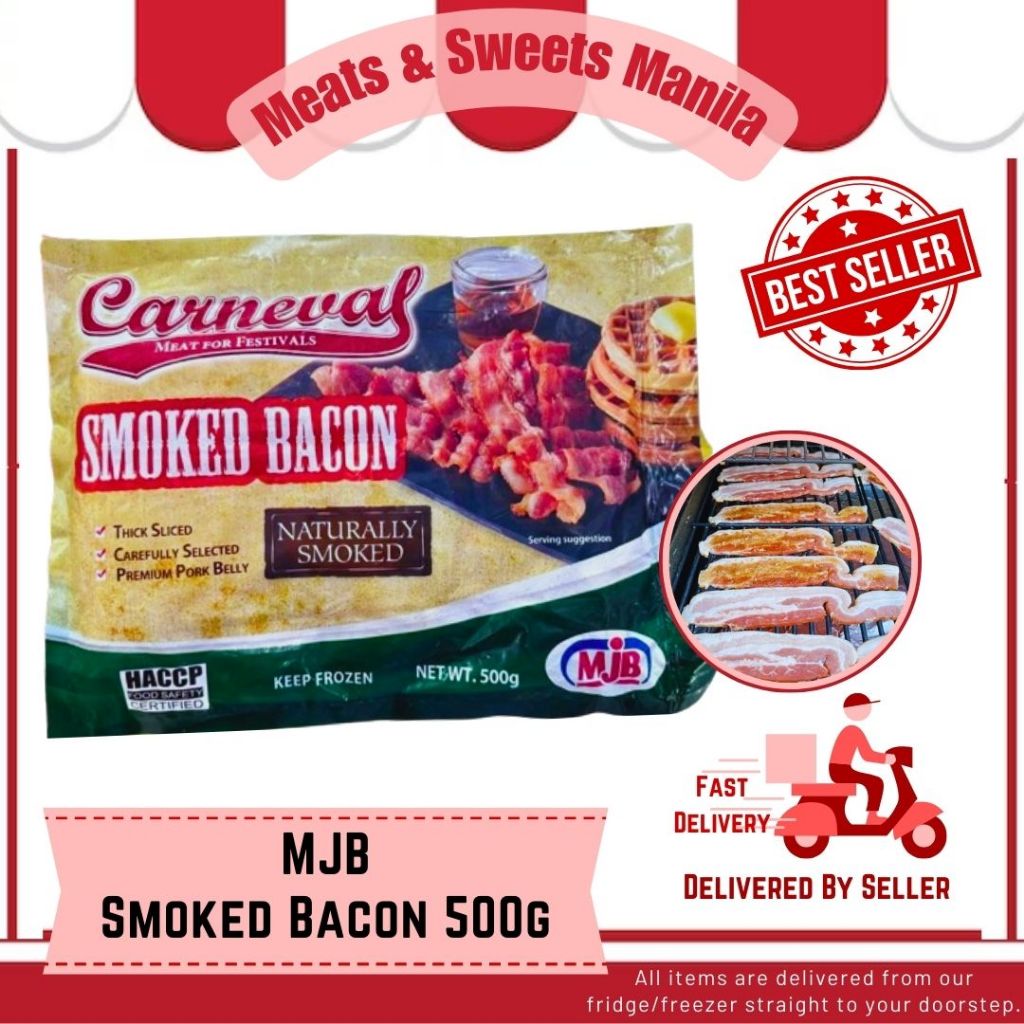 MJB Smoked Flat Bacon 500g | Shopee Philippines
