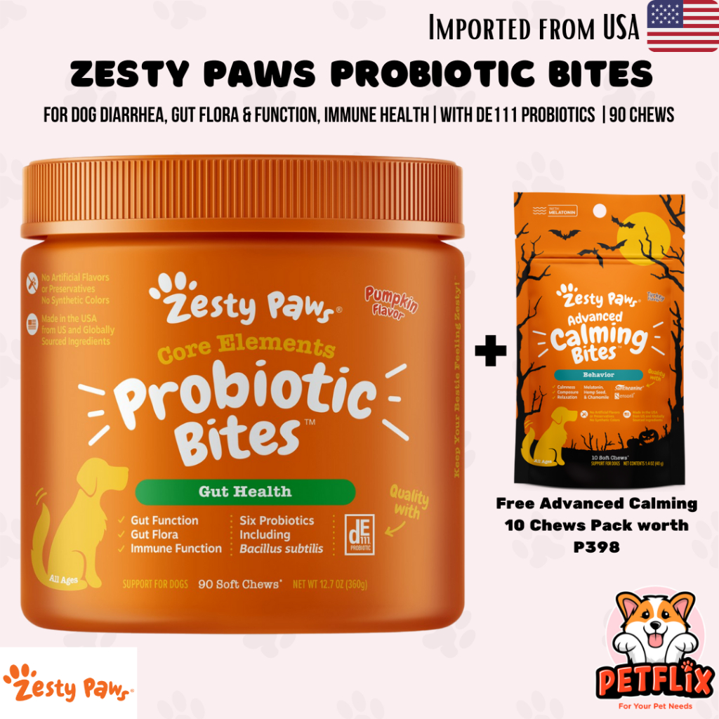 Zesty Paws Probiotic Bites for Dogs Probiotics for Gut Flora, Digestive ...