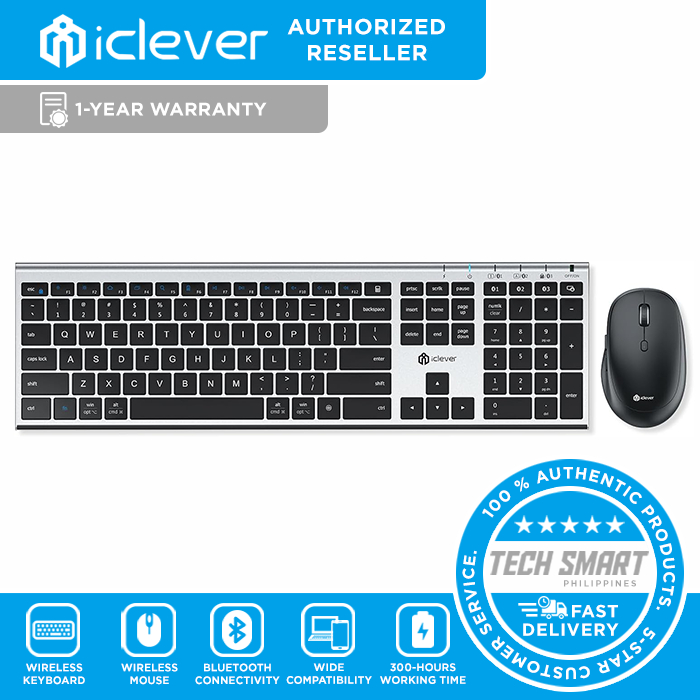 Iclever Bluetooth Keyboard And Mouse Rechargeable Wireless Keyboard And Mouse Combo With