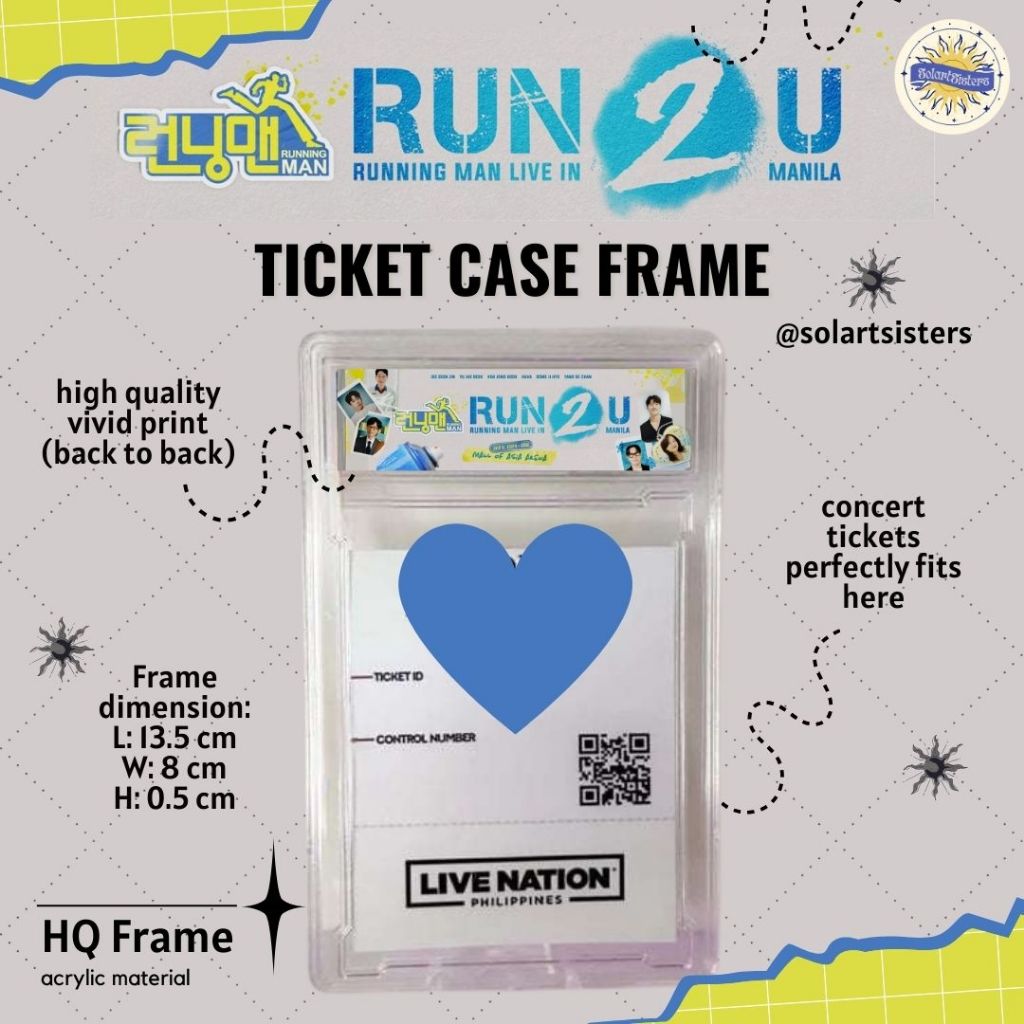 RUNNING MAN Run 2 U Live In Manila Concert Ticket Case Frame Keeper ...