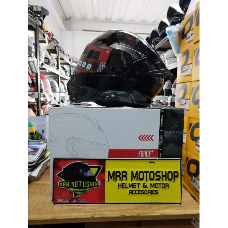 spyder force+ v2 gloosy black modular helmet | Shopee Philippines