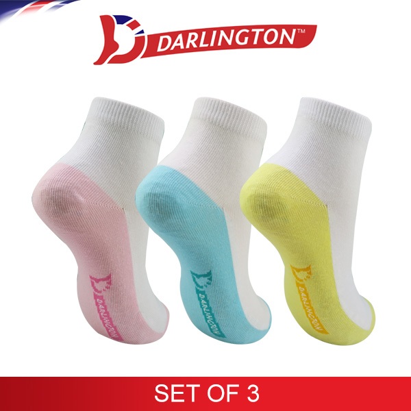 Darlington Kids Casual Cotton Ankle Socks Girls 7e0277 Set of 3 ...