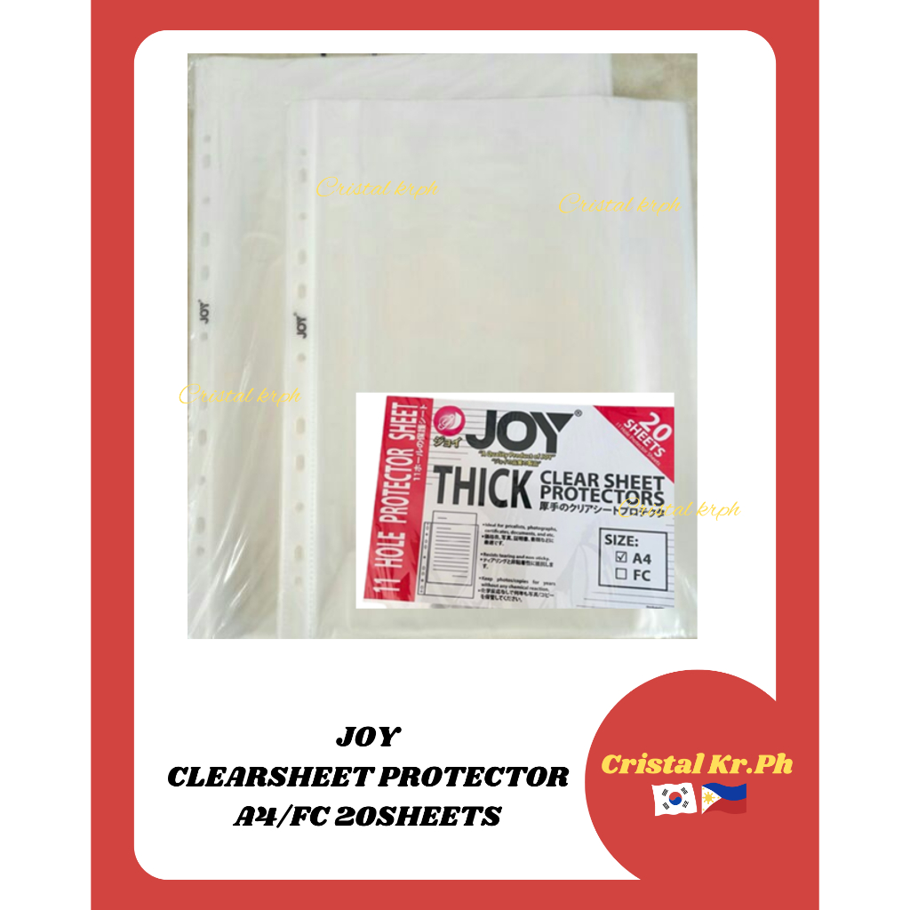 Joy Clear Sheet Protector Thick A4/FC 20's SOLD PER PACK | Shopee ...