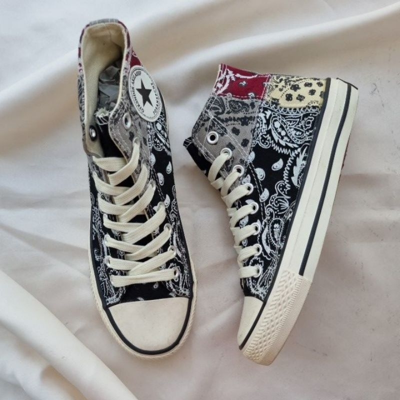 Advan Paisley Printed Multicolor Canvas Hi Top Lace Up High Cut Sneaker ...