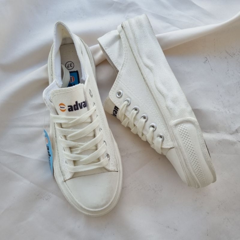 Advan Warm Cream White Half Whole Lace Up Sneakers Shoes | Shopee ...