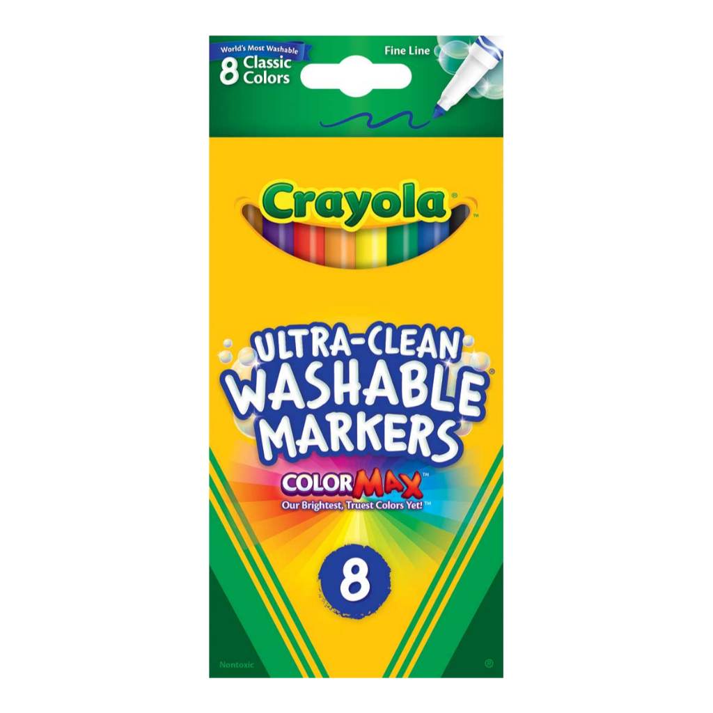 Crayola Classic Washable Markers 58-7809 8 colors Fine Line - Kids Ink ...