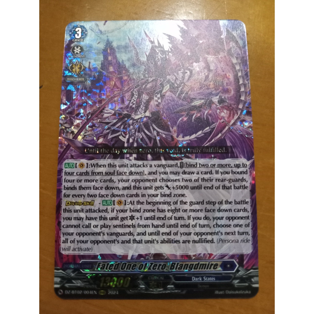 CFV Fated One of Zero, Blangdmire RRR DZ-BT02 Dark States Cardfight ...