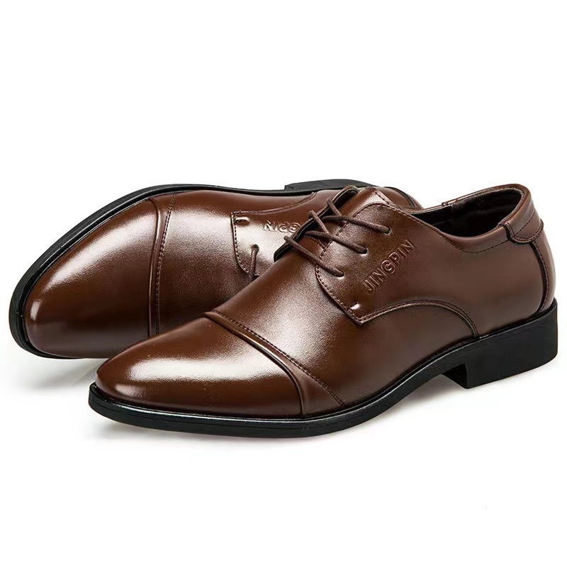 【COD】Black Leather Shoes for Men Korea Fashion Versatile Formal Shoes ...