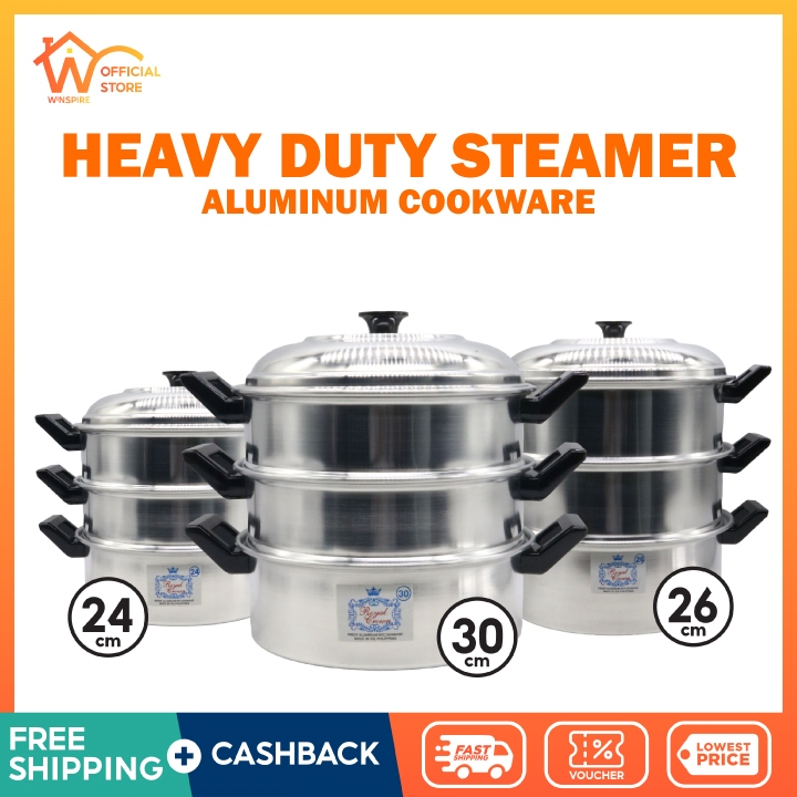 Winspire Royal Crown Aluminum Steamer 24cm , 26cm , 30cm / 3-Layers ...