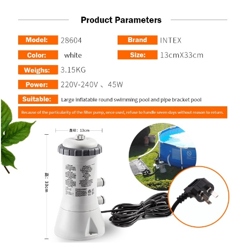 Intex Krystal Clear Water Pump Filter 1000gph 220v 60hz NOT Bestway ...
