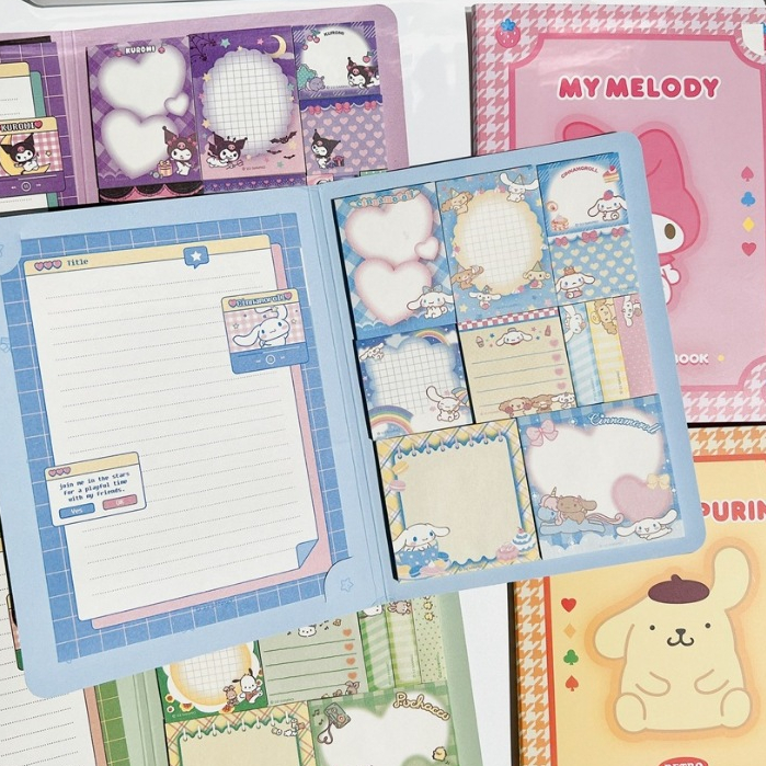 Kawaii Sticky Note Book Sanrio Sticky Notes Set Kuromi Sticky Notes ...