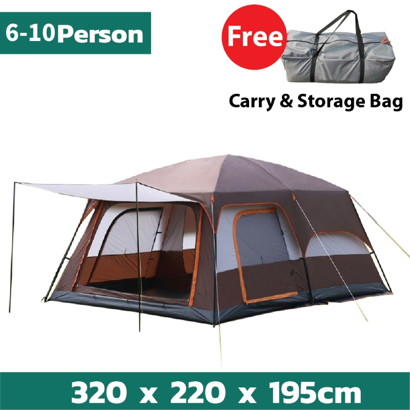 5-8-14 person tent camping tent large tent family two bedrooms and one ...