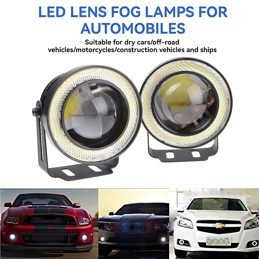 2pcs 3.5 Inch Car COB LED Angel Eye Cow Eye Fog Light Modification Fog ...