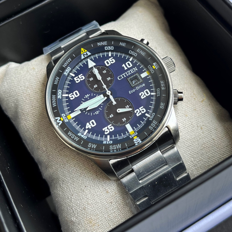 Citizen Watch Eco-Drive CA0690-88L Aviator Chronograph Date Blue Dial ...