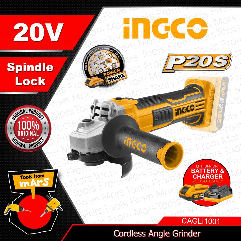 Ingco 20V Cordless Angle Grinder Cutting POWERSHARE Grinding Machine ...
