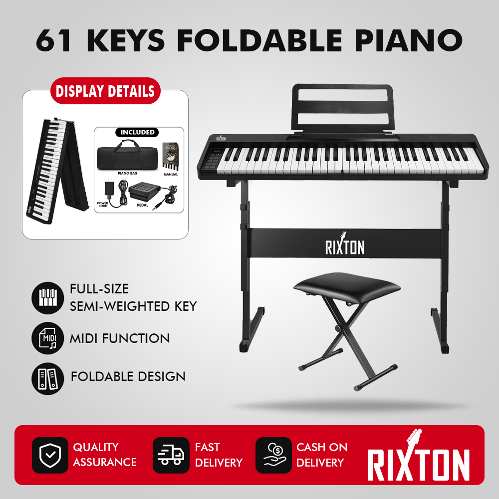 RIXTON Electric 88 Keys Foldable Piano Digital Keyboard Folding MiDi w ...