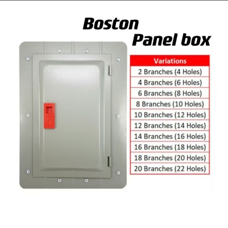BOSTON ELECTRIC PANEL BOX 2 POLE PLUG IN 2X2 3X3 4X4 5X5 6X6 | Shopee ...
