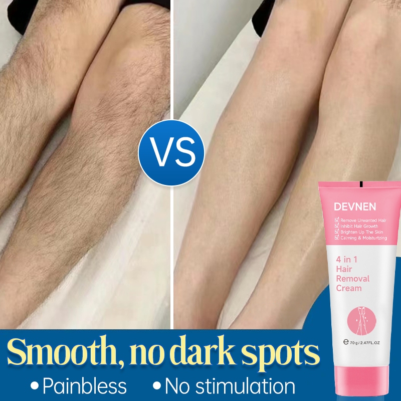 DEVNEN Hair Removal Cream Painless 4 in 1 Effective Hair Remover Cream ...