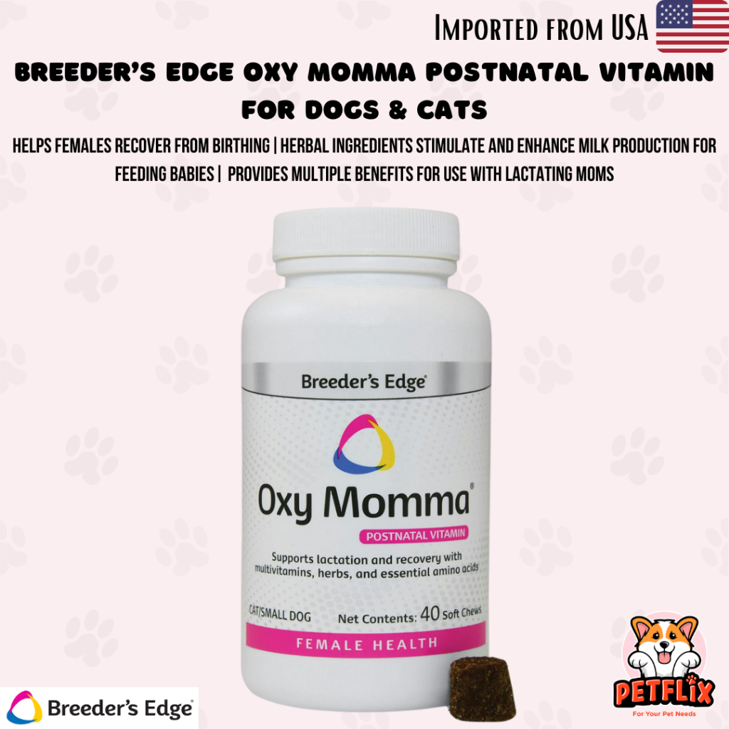 Breeders Edge Oxy Momma Premium Post Natal Supplement For Dogs 40 Soft ...