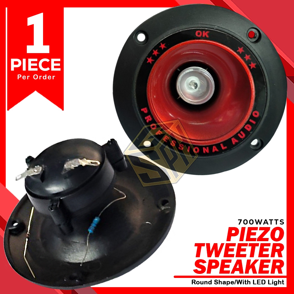 Round Piezo Tweeter 700W With LED Piezoelectric Audio Speaker Tweeter ...